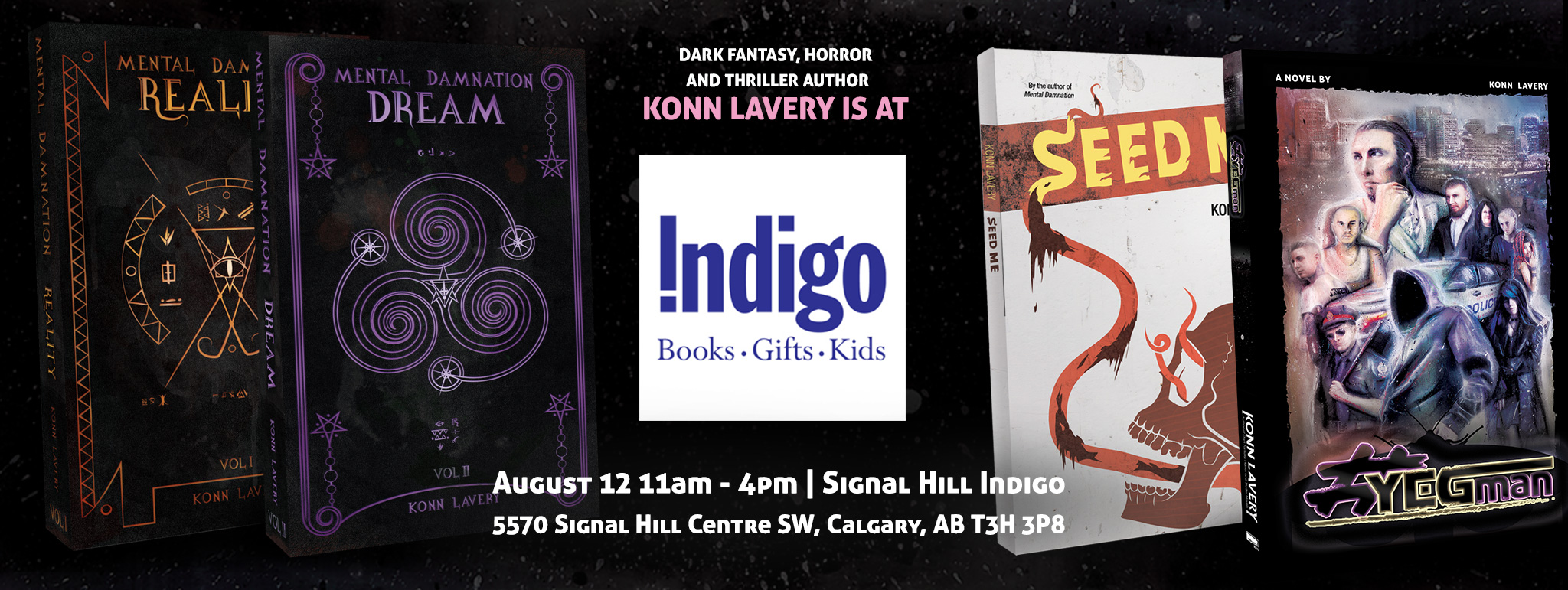 Calgary Indigo Signal Hill Book Signing - Konn Lavery Horror & Dark ...